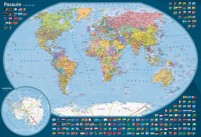 Pasaules ģeogrāfijas tests. Fizioģeogrāfiskā karte. - Spoki